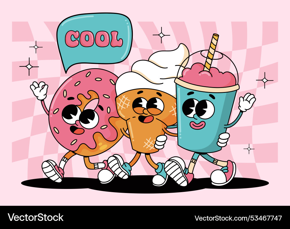 Cool cartoon hand drawn food composition Vector Image