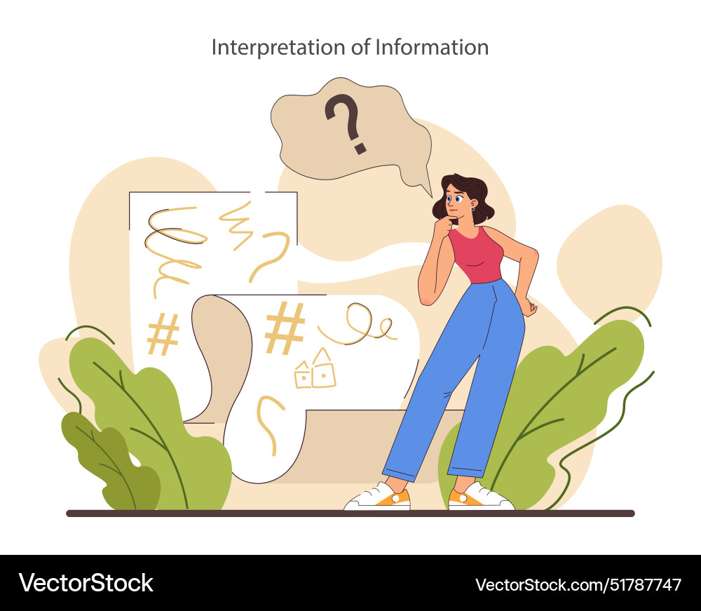 Critical thinking skill interpretation Royalty Free Vector