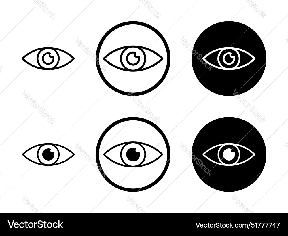 Eyes line icon set Royalty Free Vector Image - VectorStock