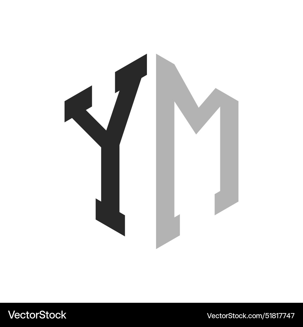 Modern unique hexagon letter ym logo design Vector Image