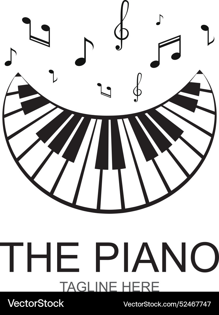 Piano logo design template Royalty Free Vector Image