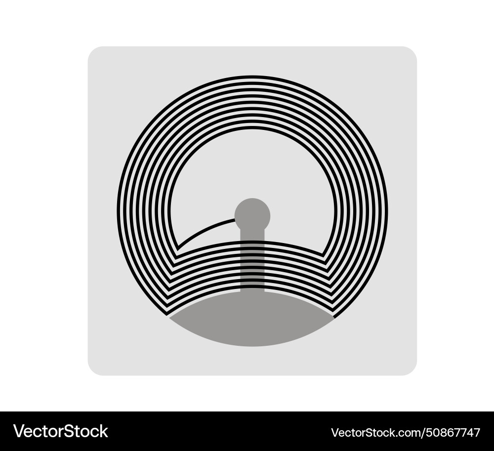 Round rfid tag on square sticker Royalty Free Vector Image