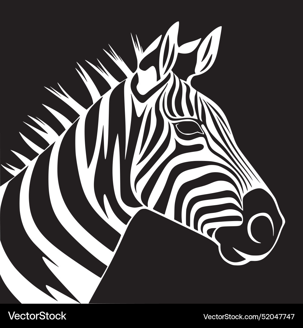Zebra - minimalist and flat logo Royalty Free Vector Image