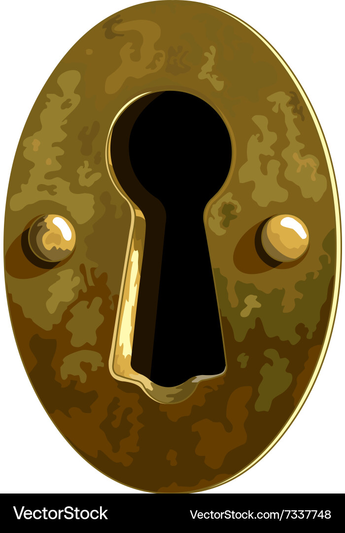 Antique Bronze Keyhole Royalty Free Vector Image