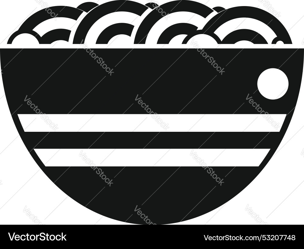Bowl overflowing with delicious steaming noodles Vector Image