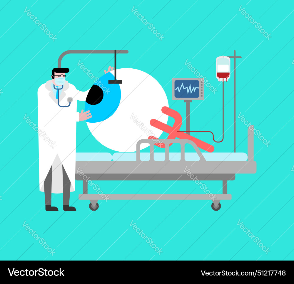 Eye treatment and doctor large rests Royalty Free Vector