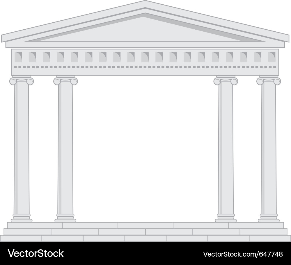 Portico an ancient temple Royalty Free Vector Image