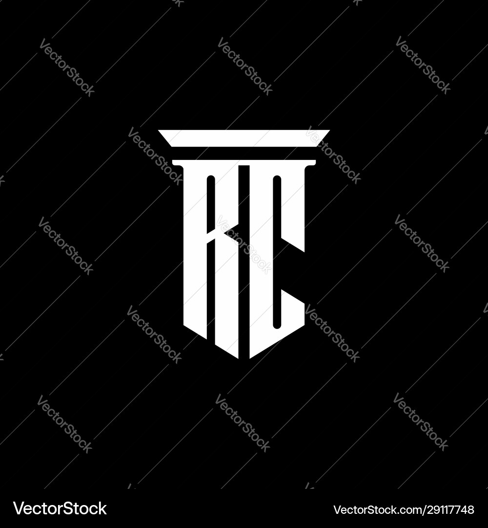 Rc monogram logo with emblem style isolated Vector Image