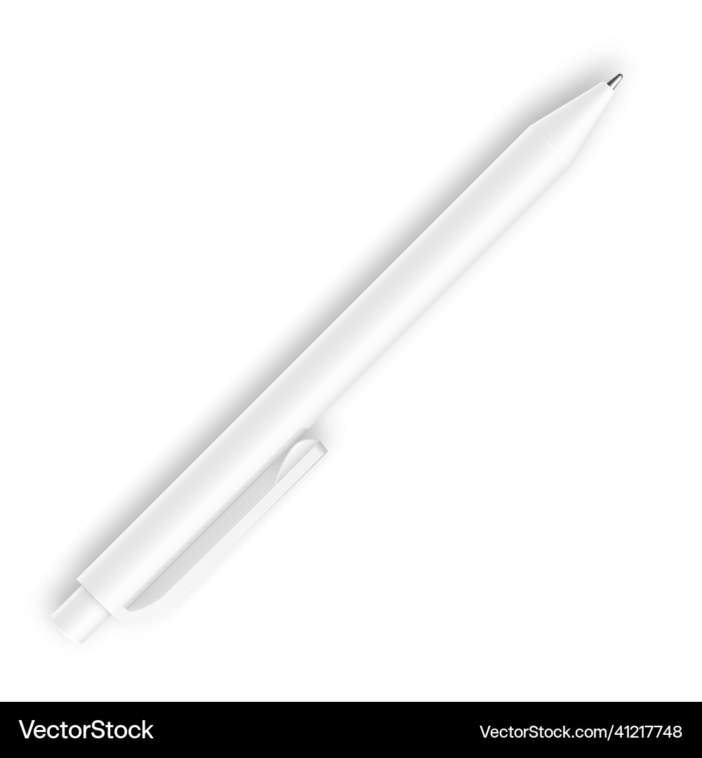 Realistic pen white blank mockup for brand Vector Image