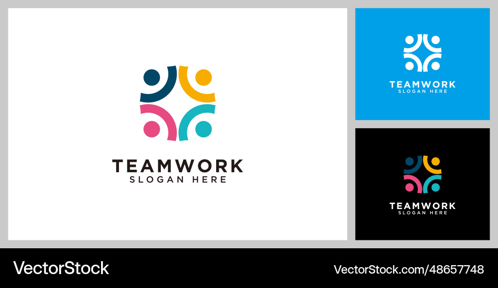 Teamwork logo design template Royalty Free Vector Image