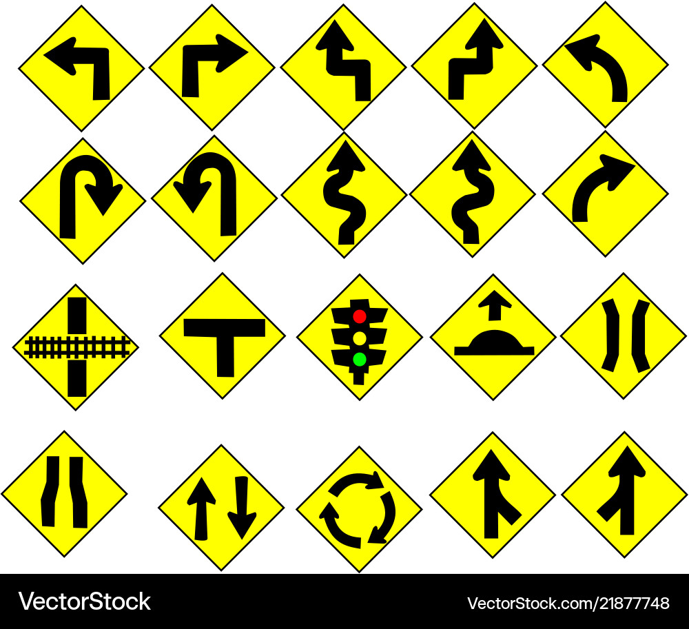 Traffic sign arrow with yellow plate Royalty Free Vector