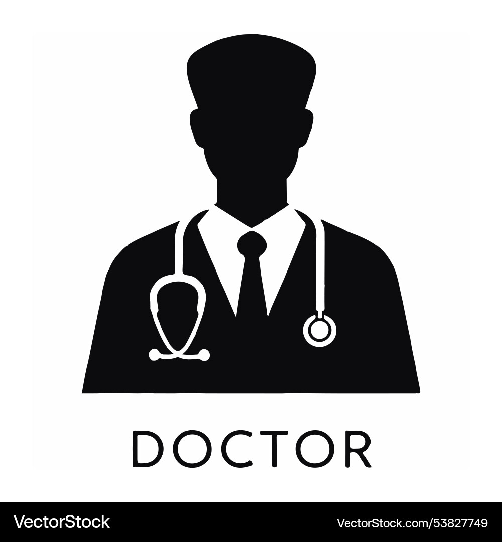 A doctor line art Royalty Free Vector Image - VectorStock