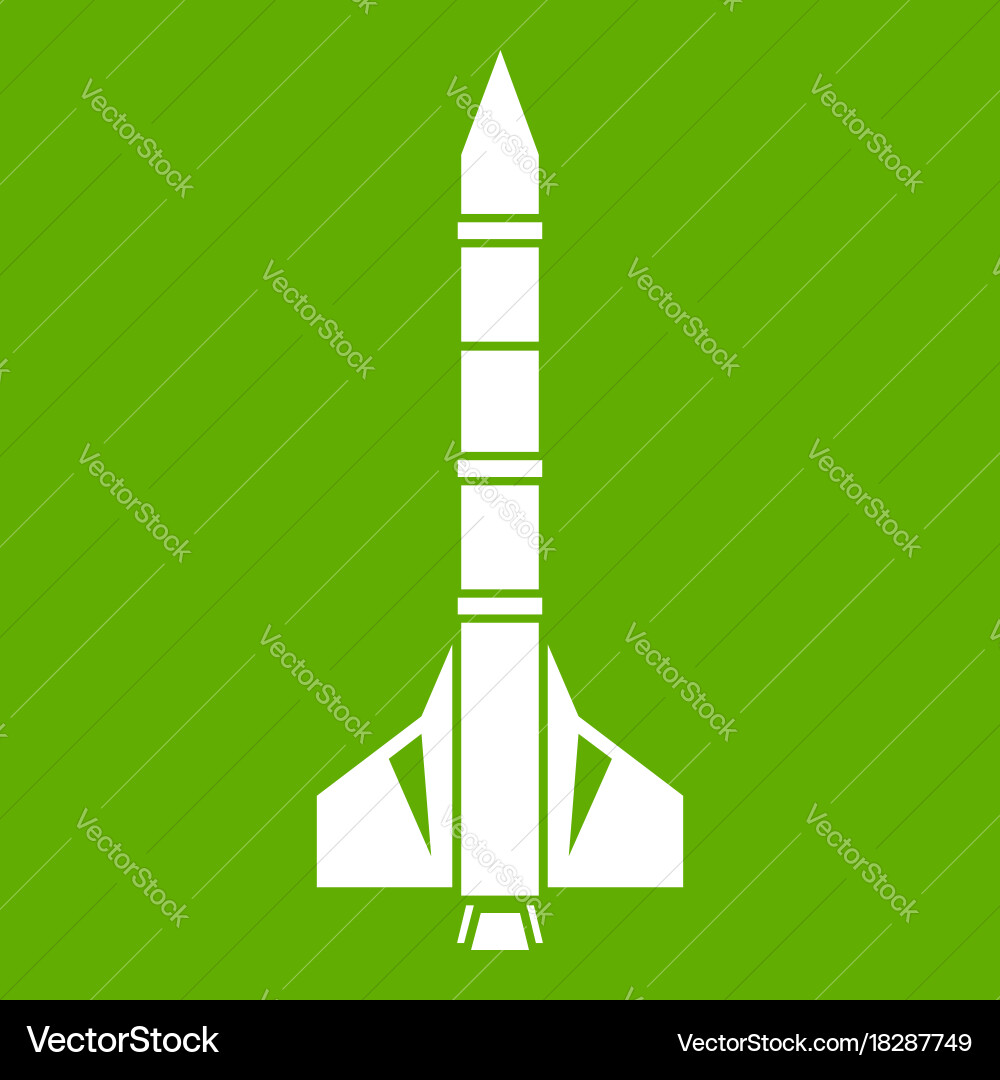Atomic rocket icon green Royalty Free Vector Image