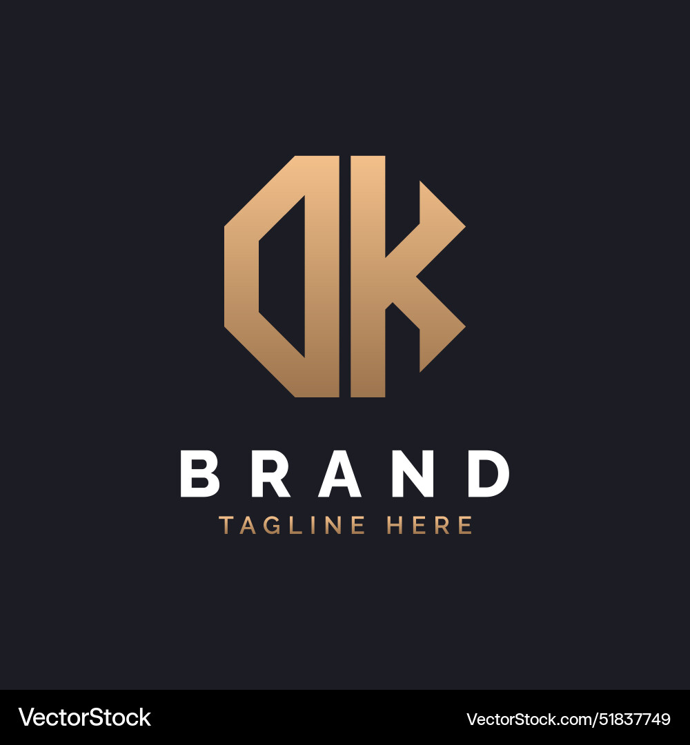 Dk logo design modern minimal elegant and luxury Vector Image