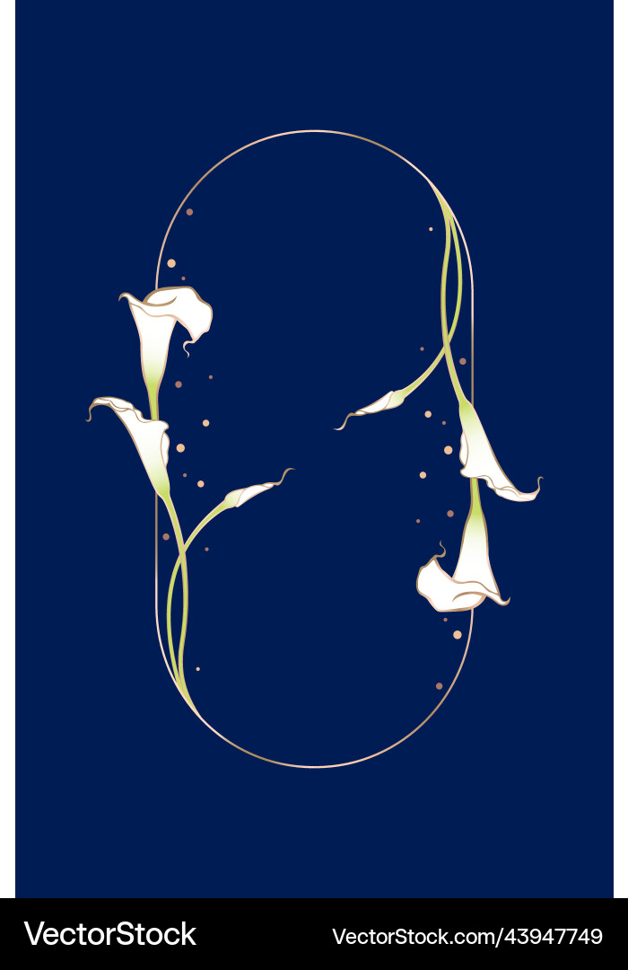 Elegant Calla Lily Frame - Art Deco Style Vector Image