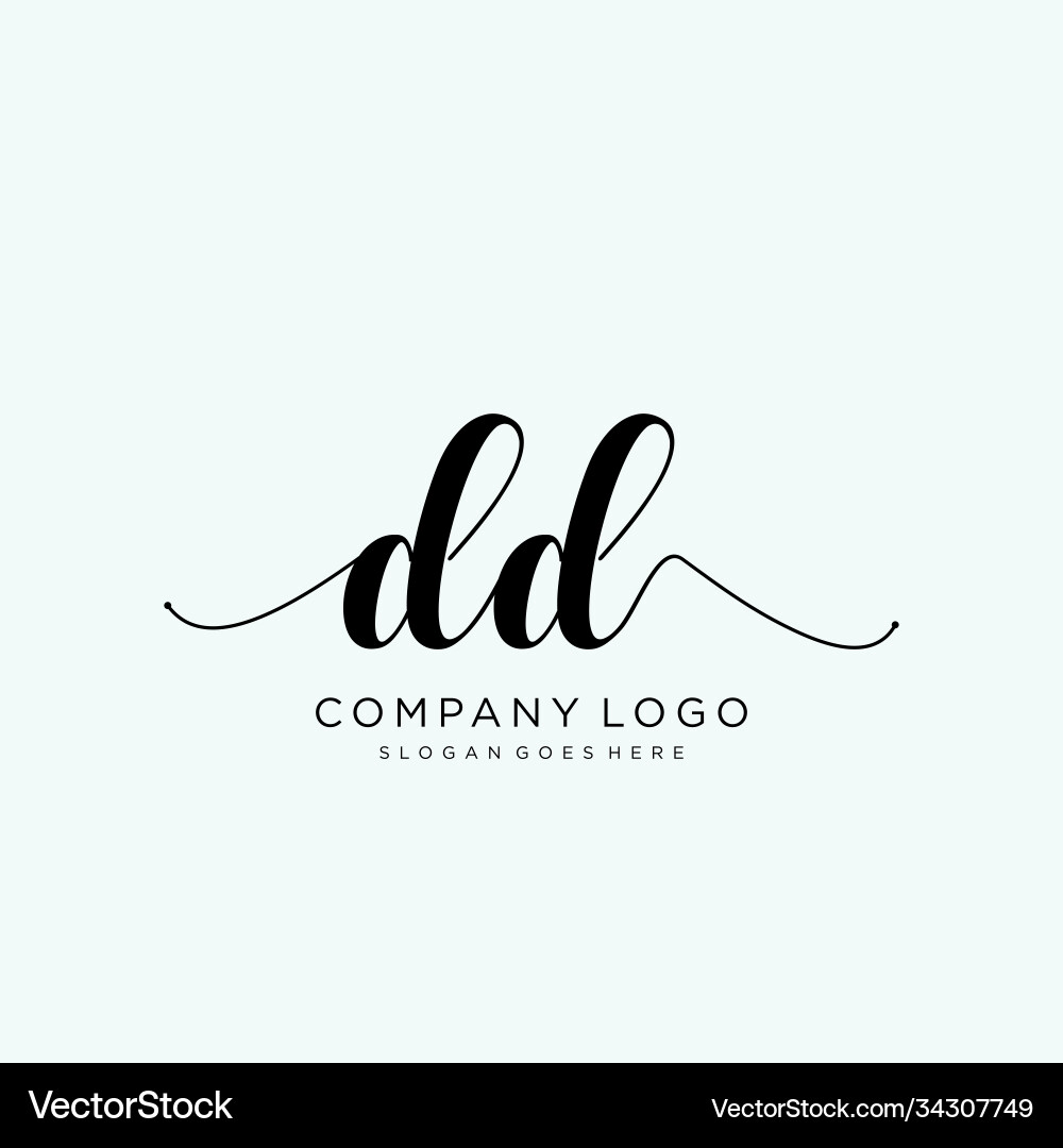 Initial dd handwriting logo with circle template Vector Image