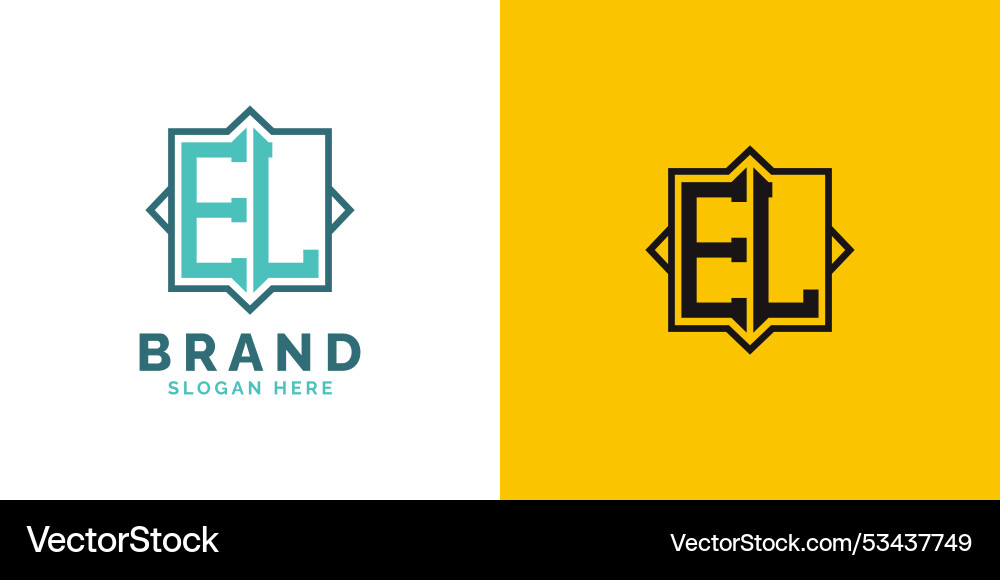 Modern el monogram logo design initial letter el Vector Image