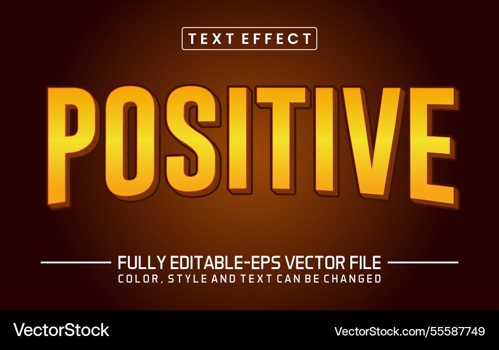 Positiver Schrifttexteffekt editierbar Lizenzfreier Vektor