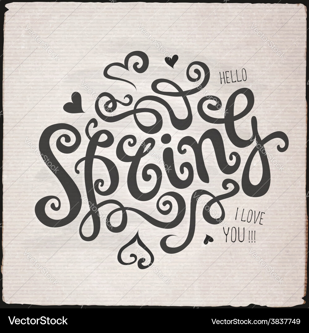 Spring hand lettering Royalty Free Vector Image