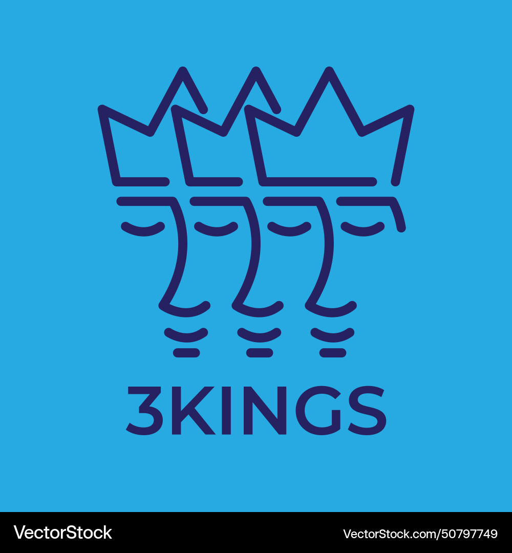 Three king faces logo Royalty Free Vector Image