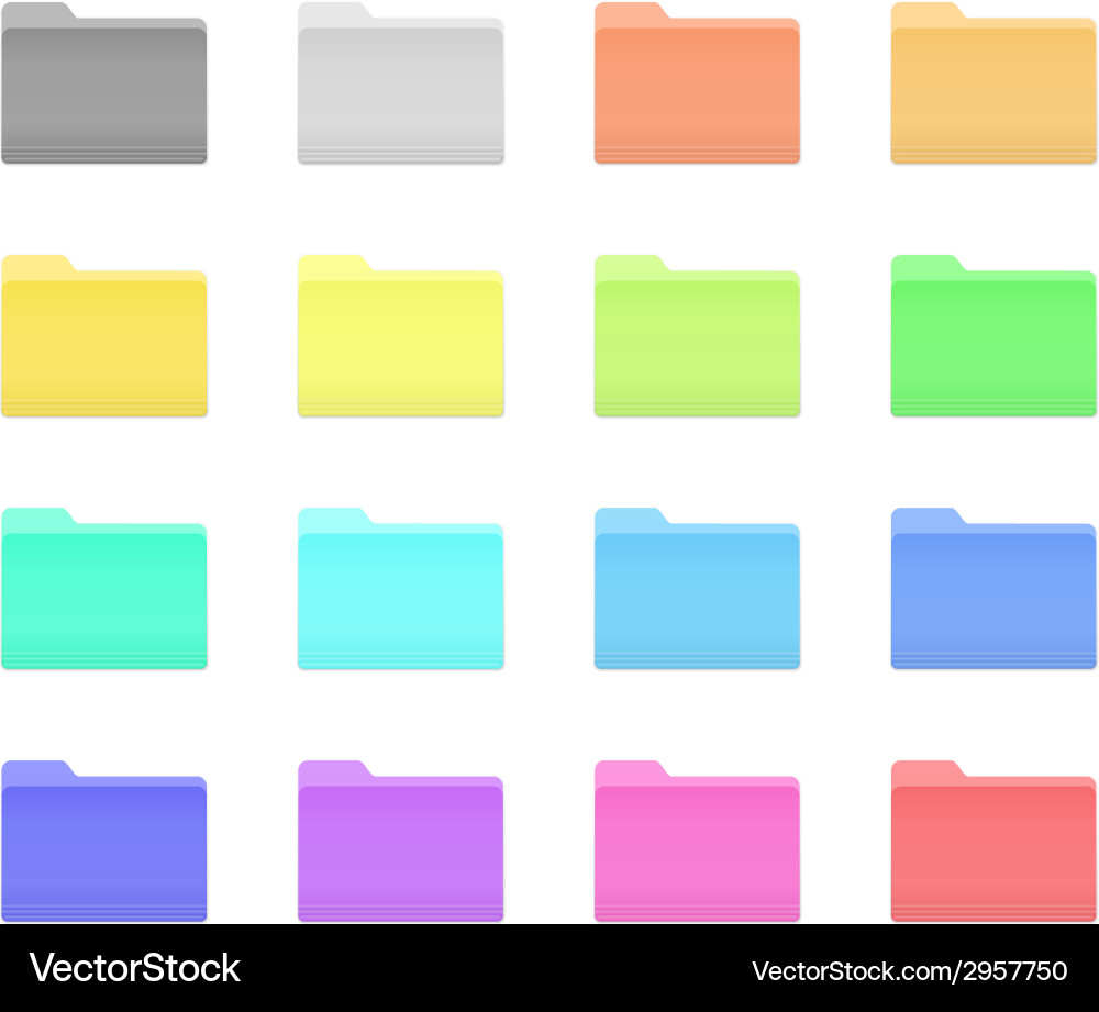 Colorful folder icons Royalty Free Vector Image