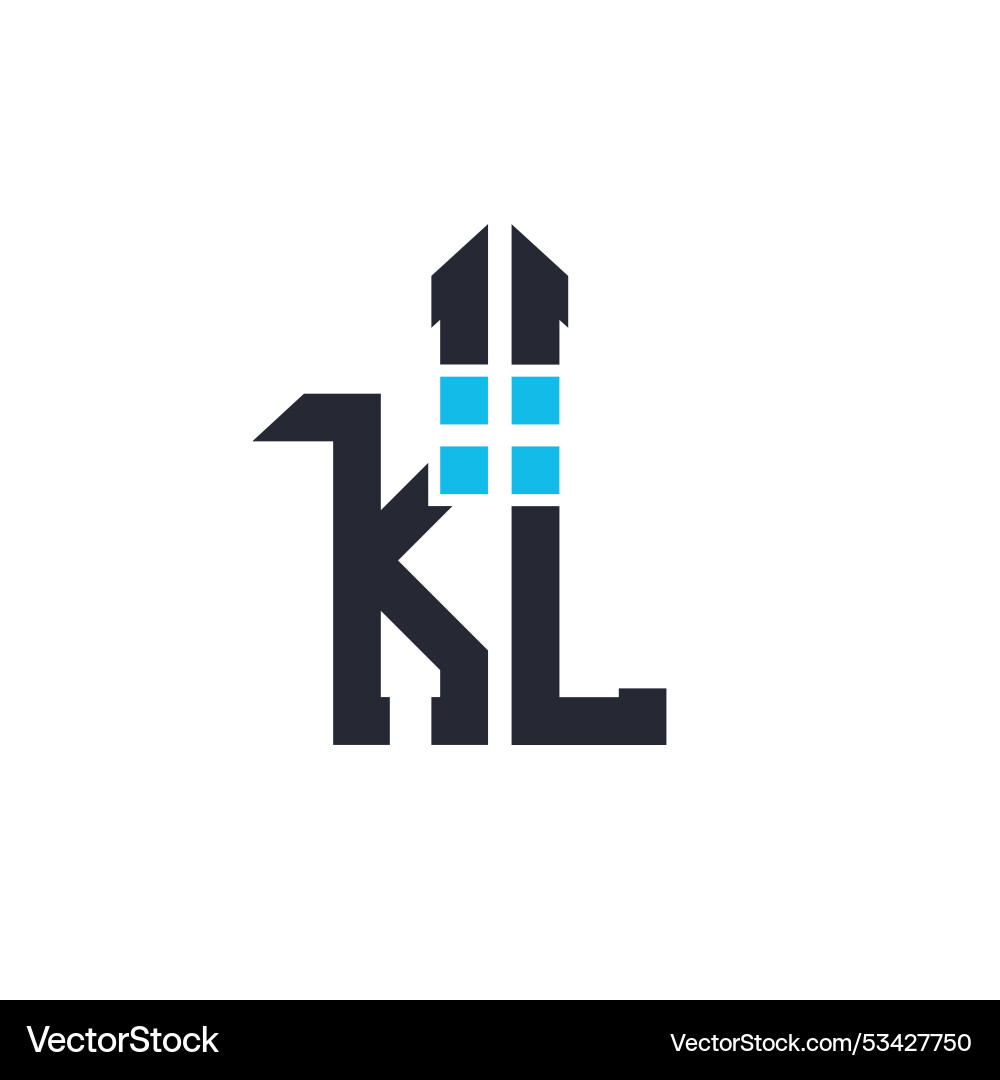 Initials kl house logo design creative letter Vector Image