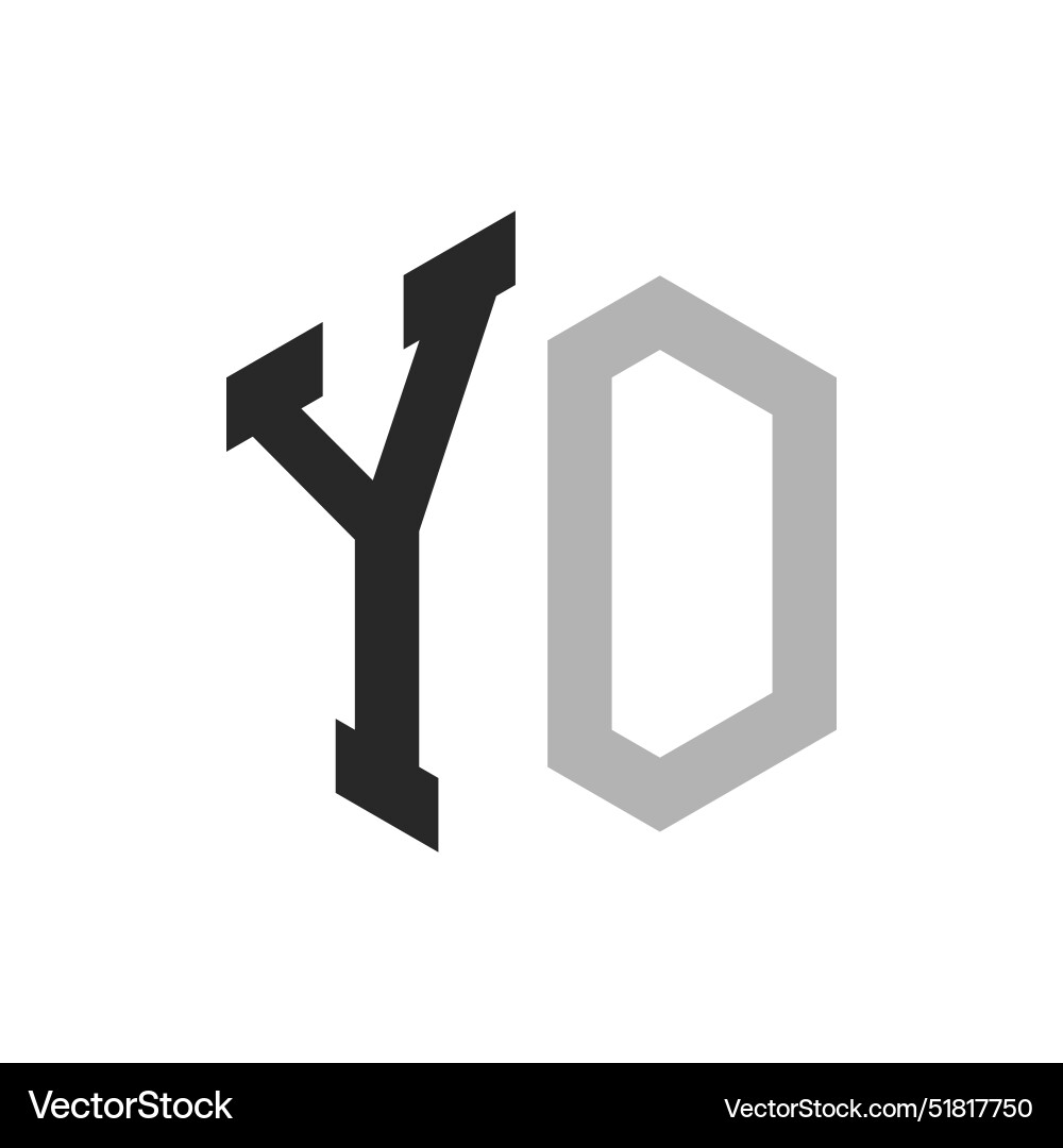 Modern unique hexagon letter yo logo design Vector Image