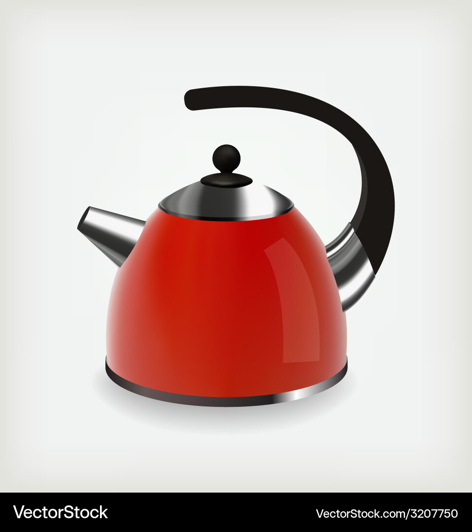 Red kettle Royalty Free Vector Image - VectorStock