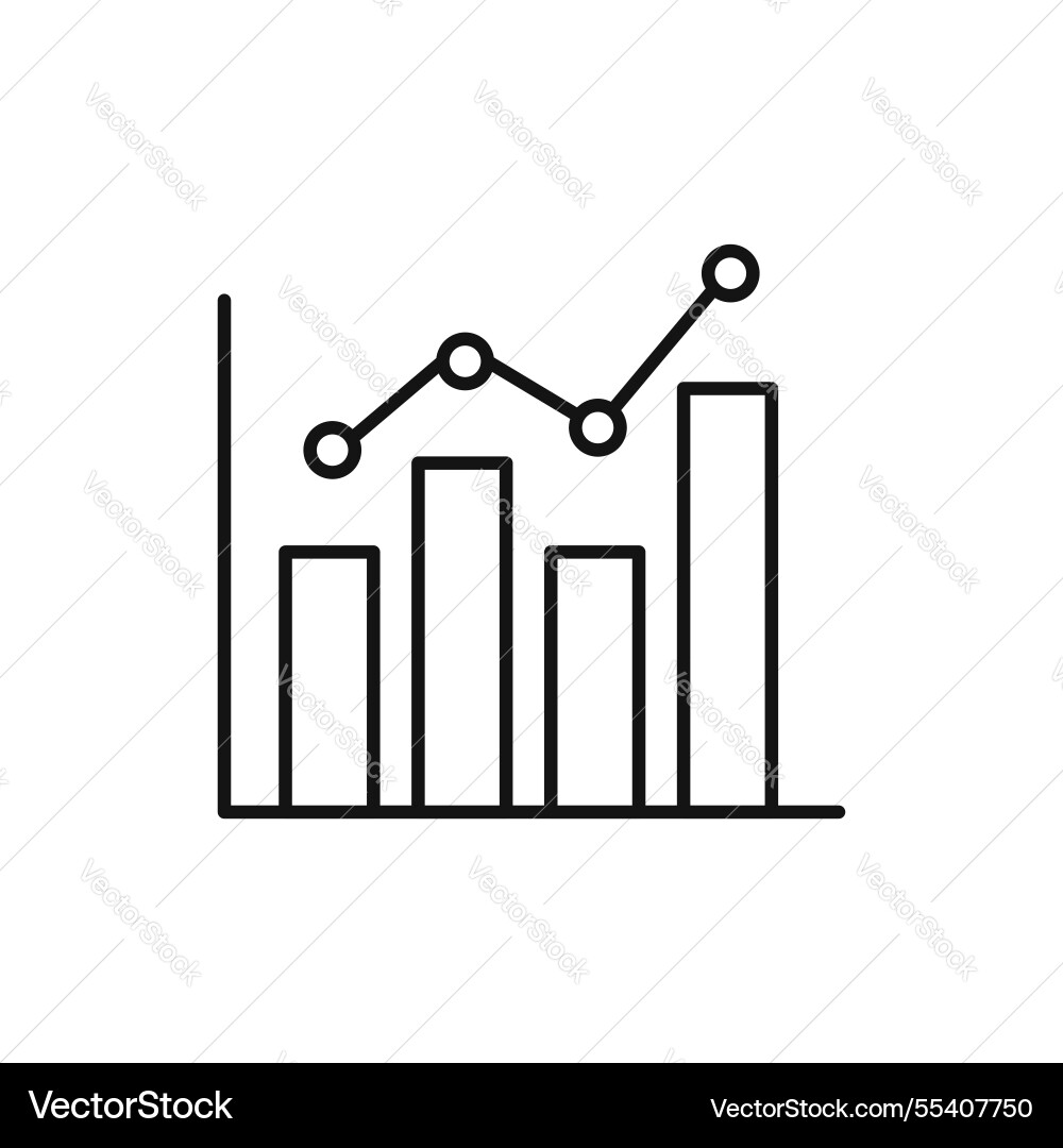 Stats icon simple thin line Royalty Free Vector Image