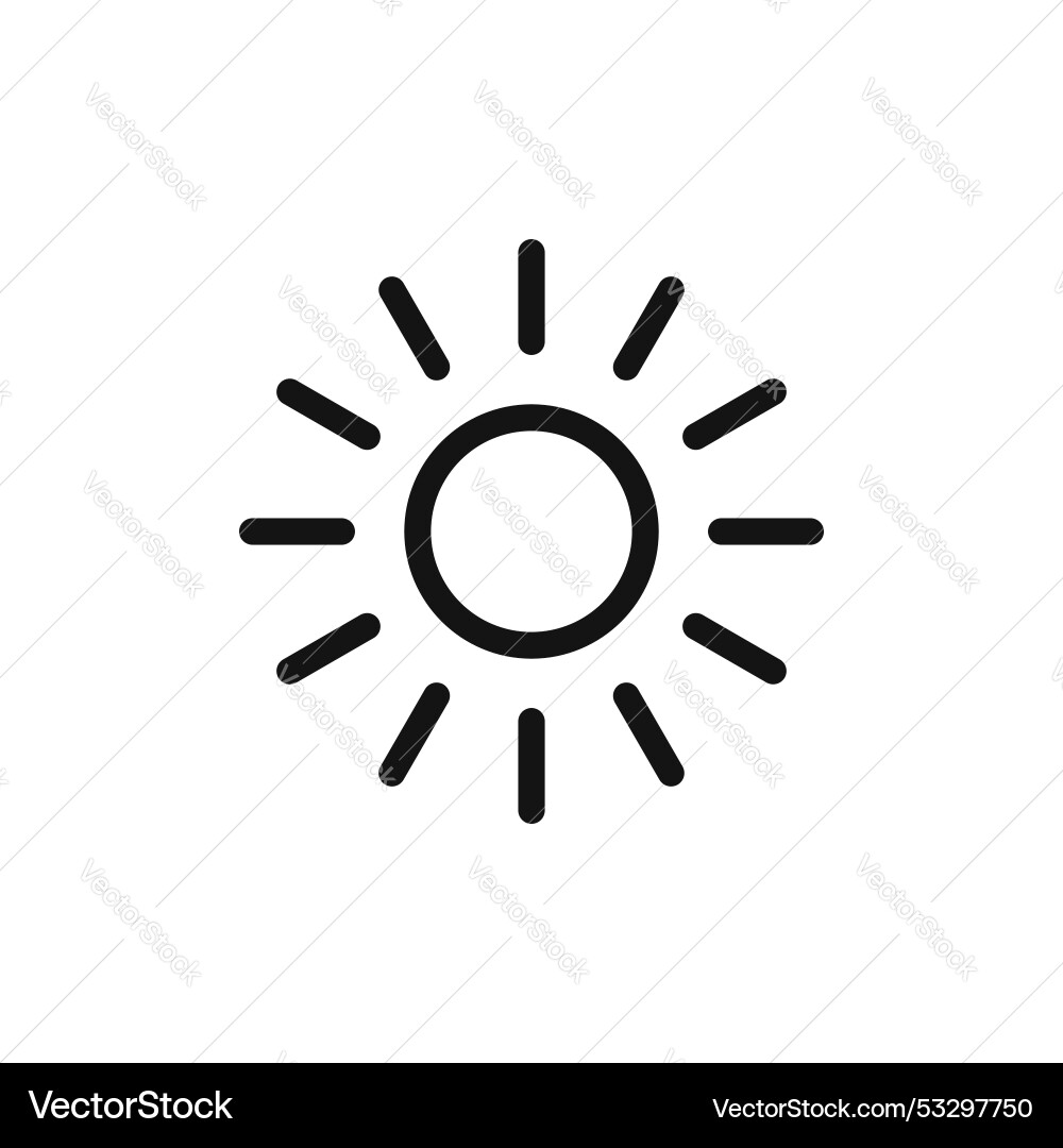 Sun icon set summer light symbol sunshine Vector Image
