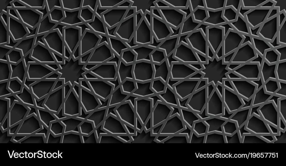 Background with 3d seamless pattern in islamic Vector Image