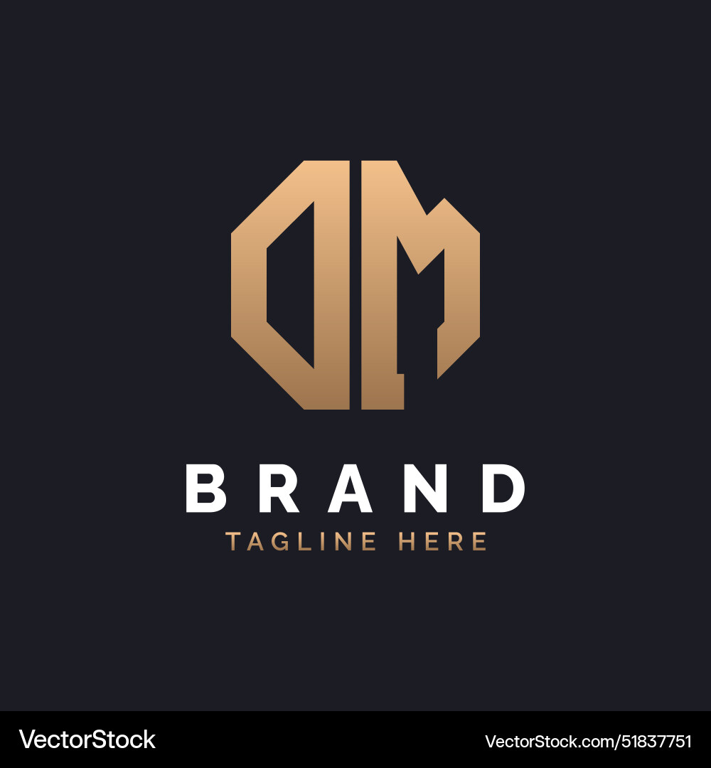 Dm logo design modern minimal elegant and luxury Vector Image