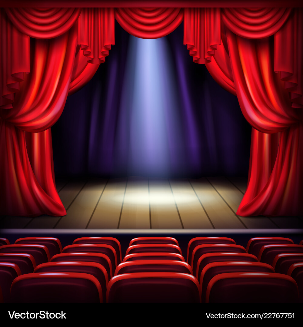 Empty concert hall stage realistic Royalty Free Vector Image