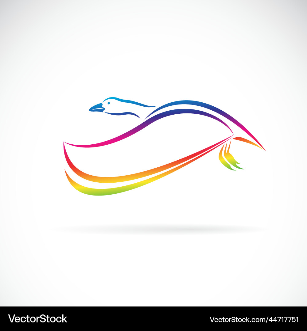 Flying duck design on white background wild Vector Image