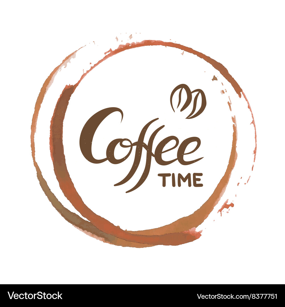 Hand written lettering with phrase coffee time Vector Image
