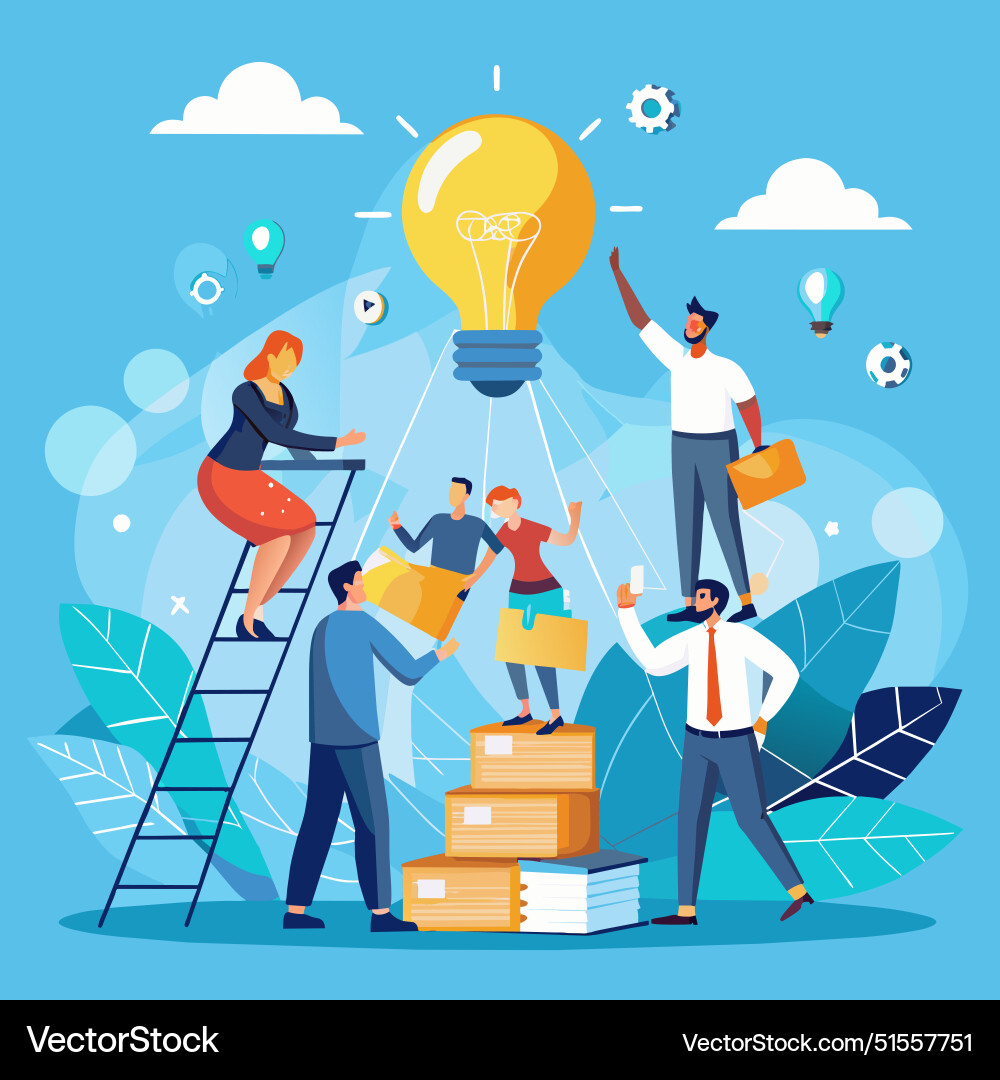 Help support team to success together teamwork Vector Image