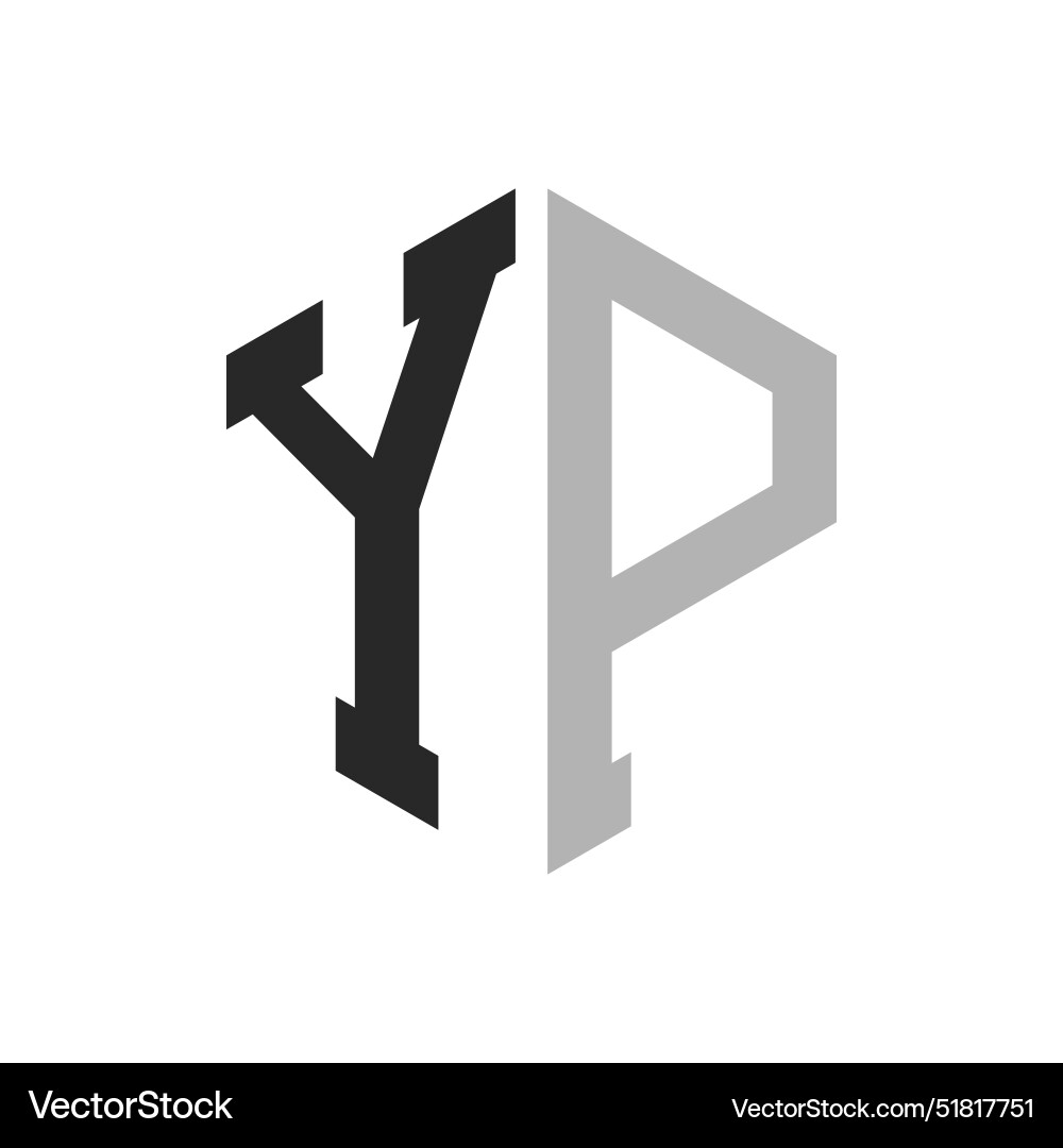 Modern unique hexagon letter yp logo design Vector Image