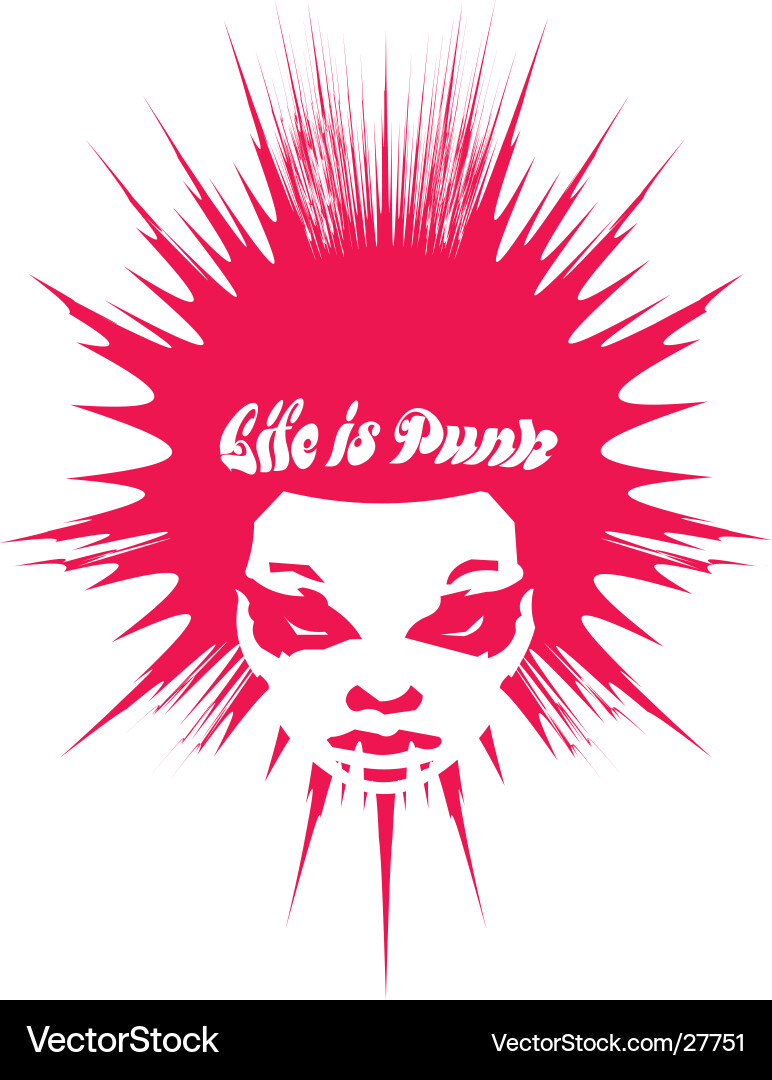 Punk rocker face Royalty Free Vector Image - VectorStock