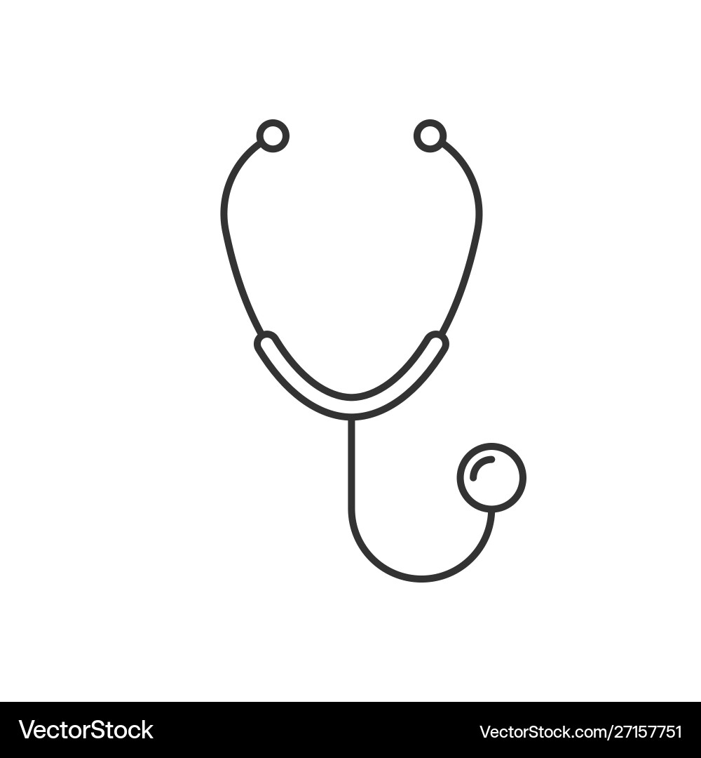 Stethoscope Line Icon Royalty Free Vector Image