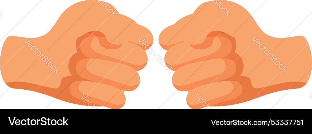 Two hands showing fist bump gesture Royalty Free Vector