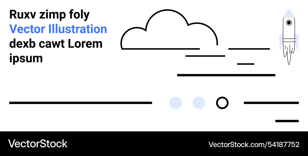 Abstract rocket launch scene with cloud Royalty Free Vector