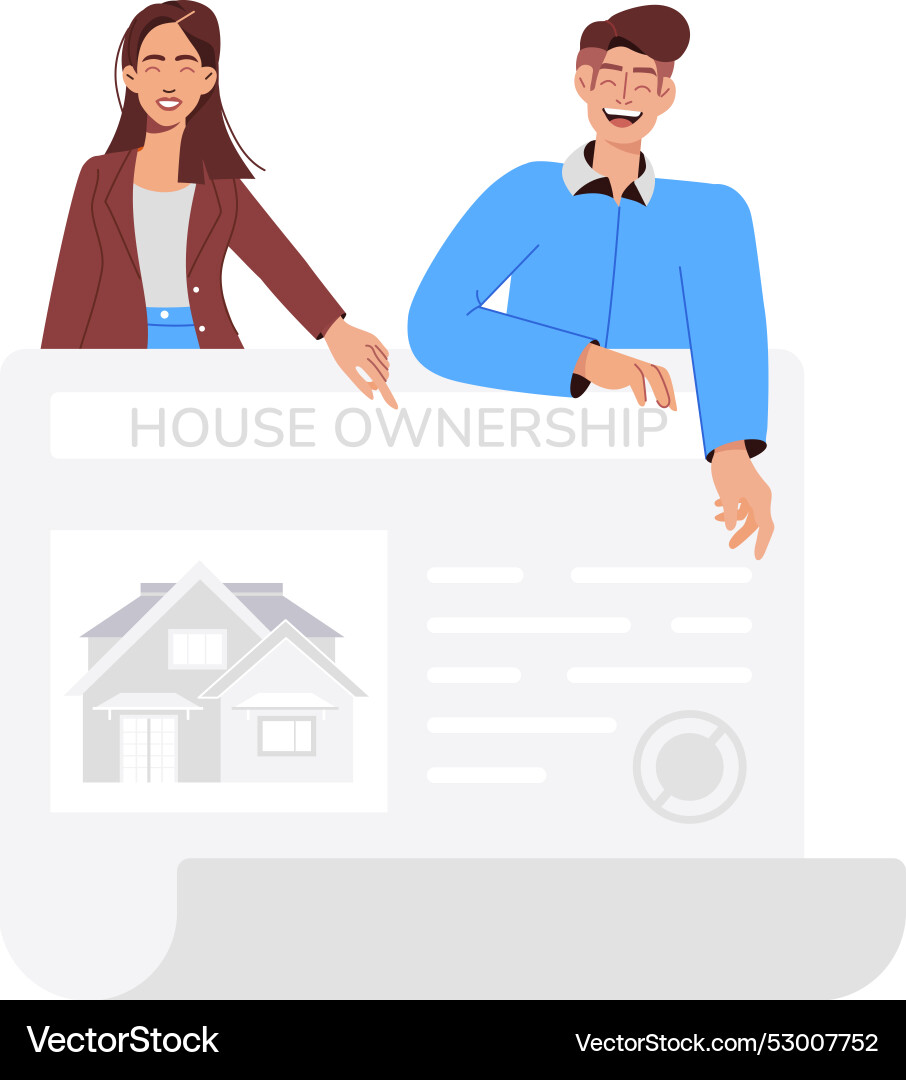 Basic rgba flat style of house owners Royalty Free Vector