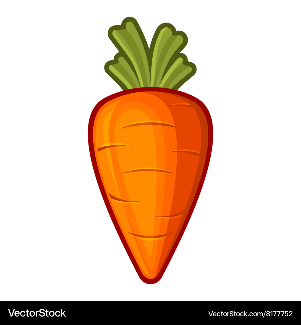 Carrot icon cartoon style on white background Vector Image