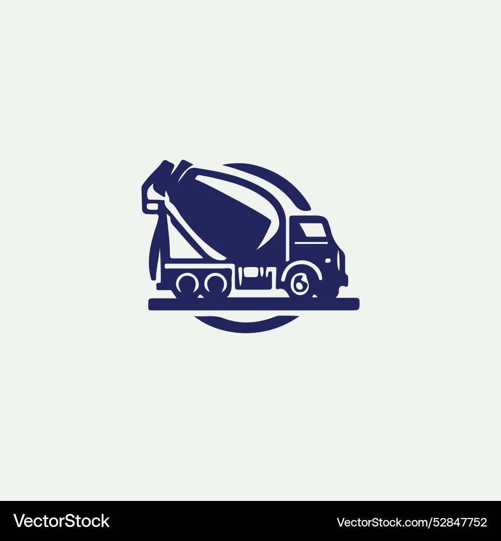 Concrete mixer truck logo Royalty Free Vector Image
