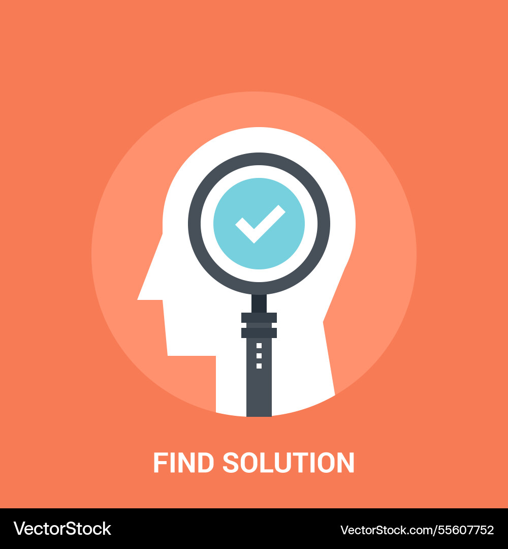 Find solution flat icon design concept Royalty Free Vector
