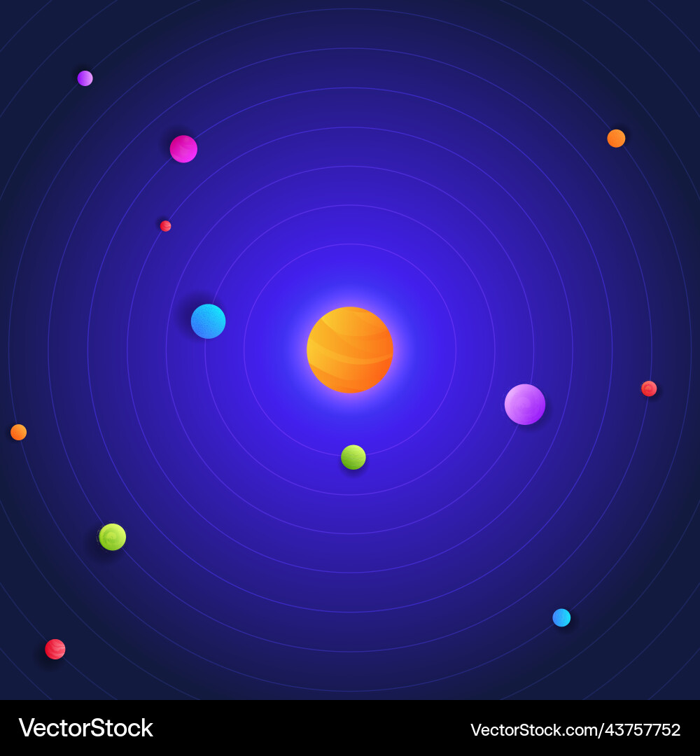 Galaxy space solar system with the sun Royalty Free Vector