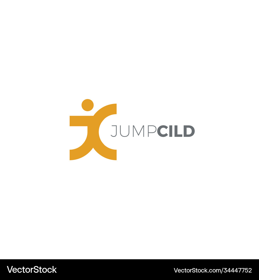 Jump cild logo Royalty Free Vector Image - VectorStock