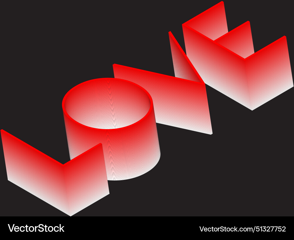 Love text effect 3d Royalty Free Vector Image - VectorStock