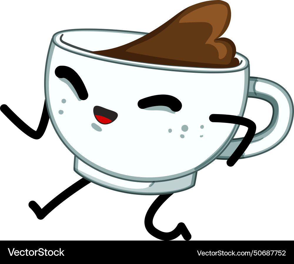 Retro coffee mug character cartoon Royalty Free Vector Image