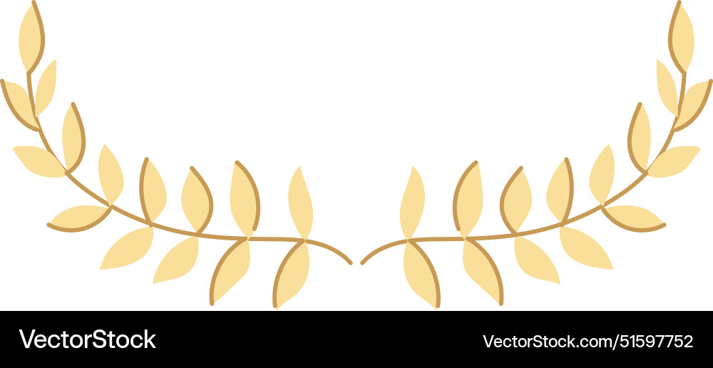 Ribbon gold laurel cartoon Royalty Free Vector Image